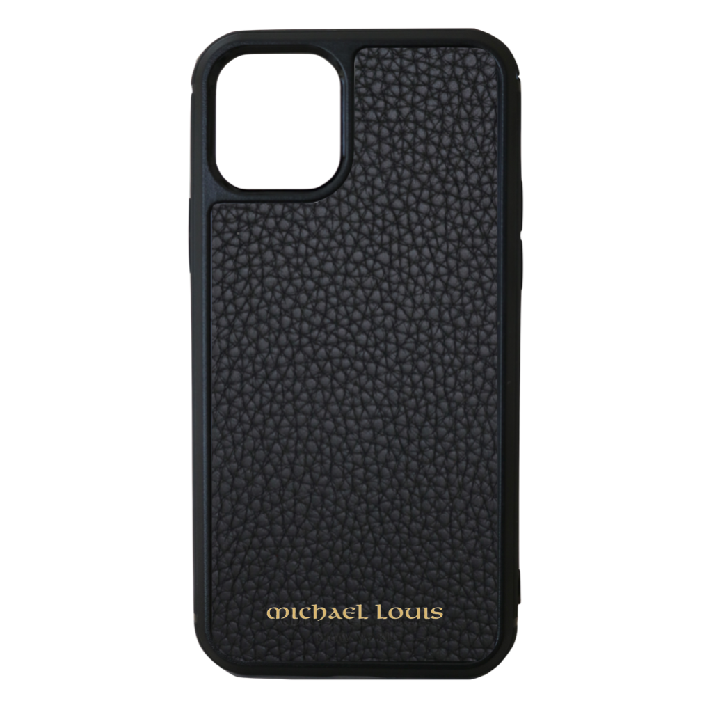 Black Pebbled Leather iPhone 11 Case - Michael Louis – Michael Louis Inc